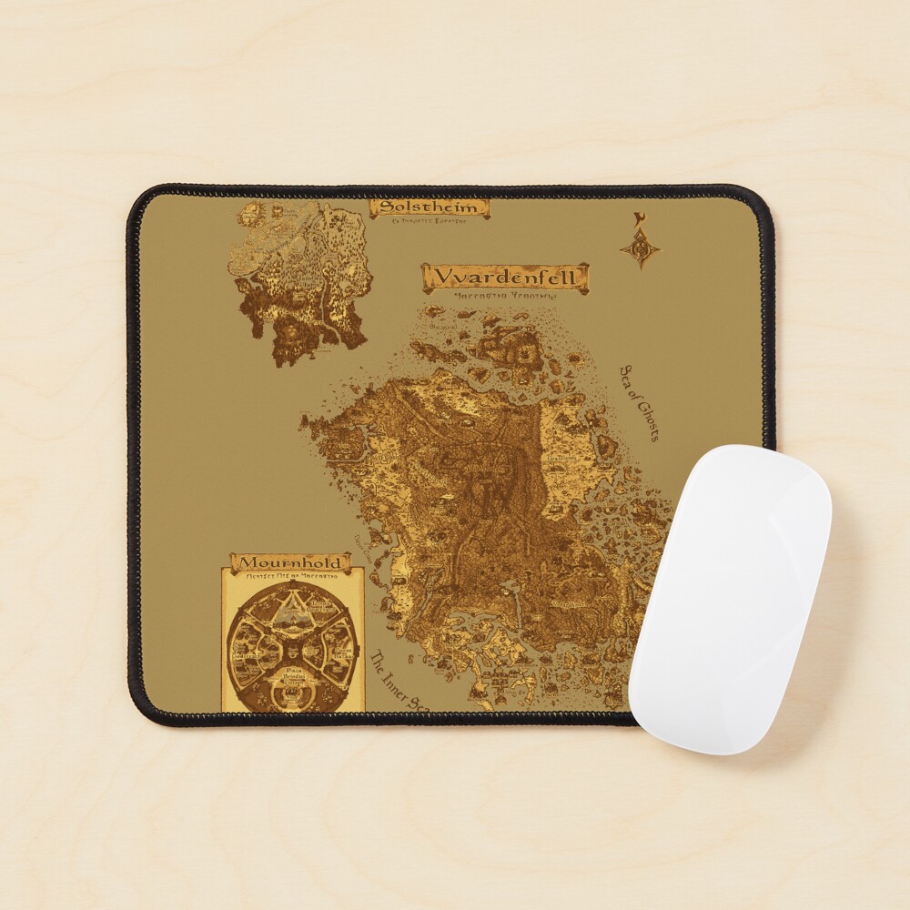 "Remastered Brown Aged Morrowind HD Map | Solstheim ESO Gamer Gaming ...