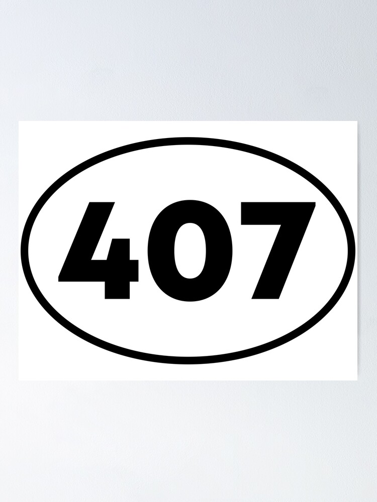 Póster «407 código de área código postal ubicación en blanco y negro ...