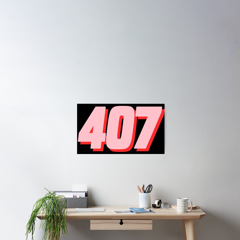 Póster «407 código de área código postal ubicación rosa» de WA-KA-NE ...