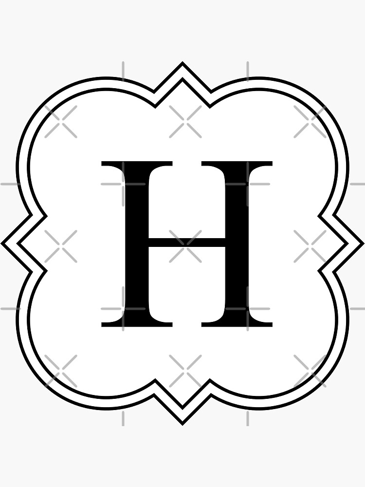 "Fancy H" Sticker for Sale by marinarcher | Redbubble