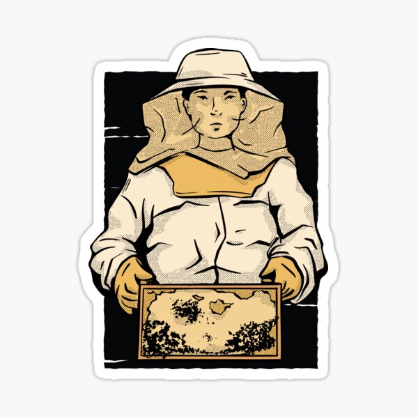 "Beekeeper with bees" Sticker by Frergo | Redbubble