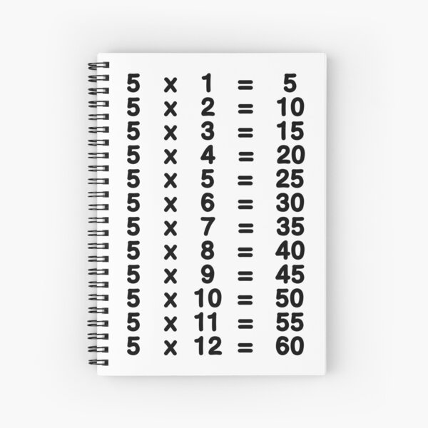 "5 X Table Five Times Table Learn Multiplication Tables for Kids - Bold ...