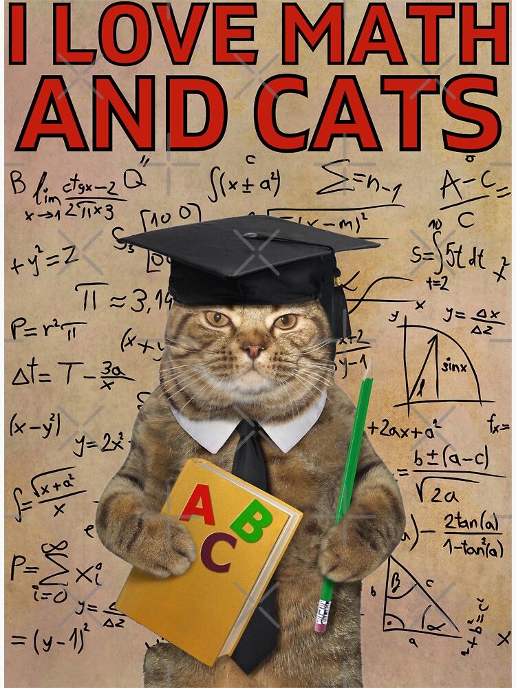 "I Love Math And Cats" Sticker for Sale by BIAWSOME | Redbubble