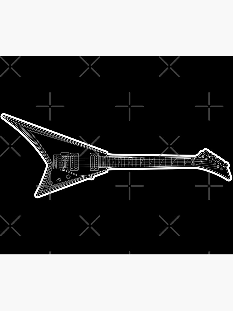 "Jackson RR (Randy Rhoads) full-body electric guitar line drawing ...