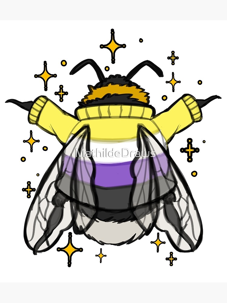 "bee non binary" Poster by MathildeDraws | Redbubble