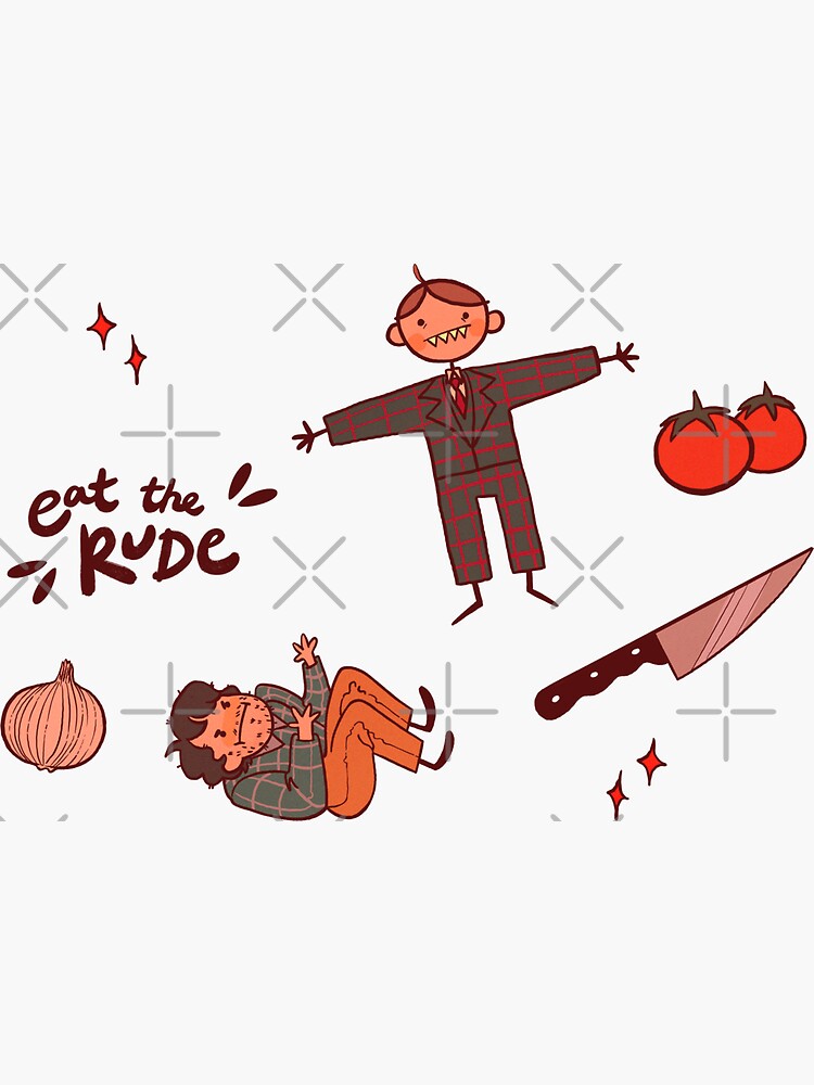 "Hamball says "Eat the Rude !!"" Sticker for Sale by robelizo | Redbubble