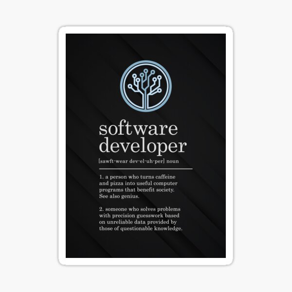 "Funny Software Developer Definition Career Computer Programmer Sign ...
