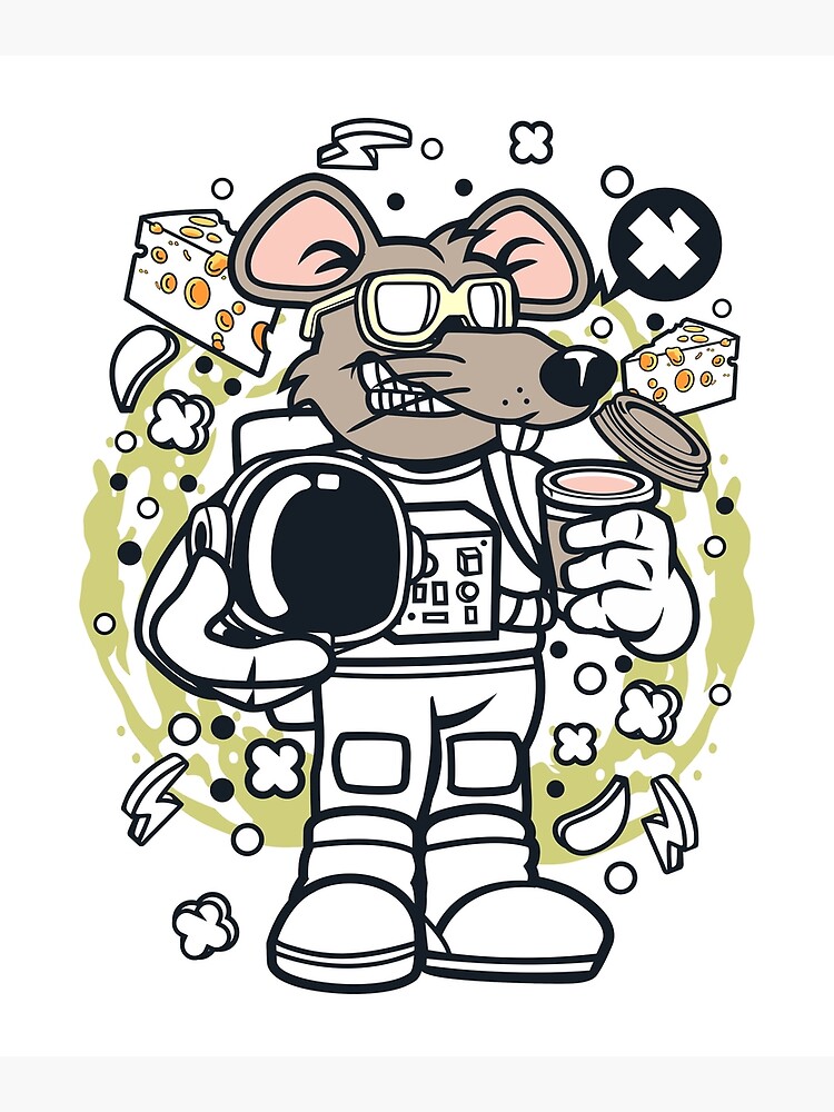 Lámina artística «astronauta rata; Rata Astronauta, astronauta, espacio ...