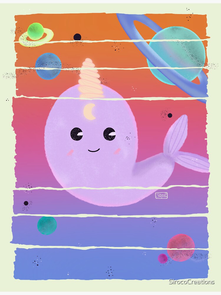 "Narwhal in Space" Sticker by SirocoCreations | Redbubble