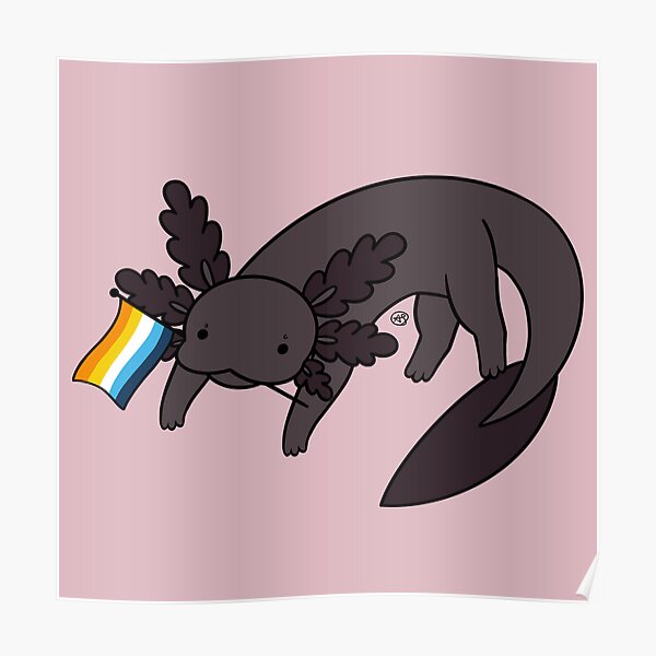 "Melanistic Pride Axolotl- Aroace" Poster for Sale by AstralAmalthea ...