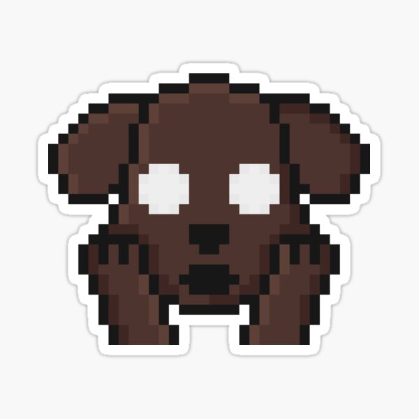 "Shocked Doggie Emoji (Pixel Art)" Sticker for Sale by SeanyGames ...