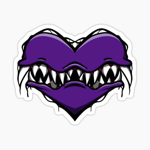 "Monster Teeth Heart" Sticker by RustyBucketInk | Redbubble