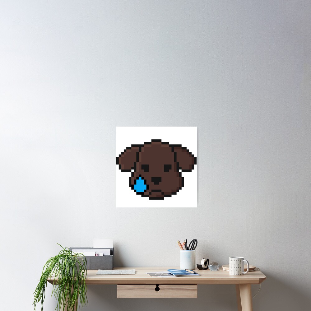 Poster « Sad Doggie Emoji (Art Pixel) », par SeanyGames | Redbubble