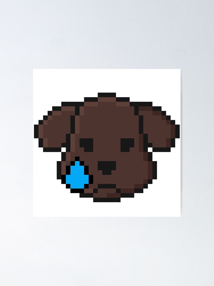 Poster « Sad Doggie Emoji (Art Pixel) », par SeanyGames | Redbubble