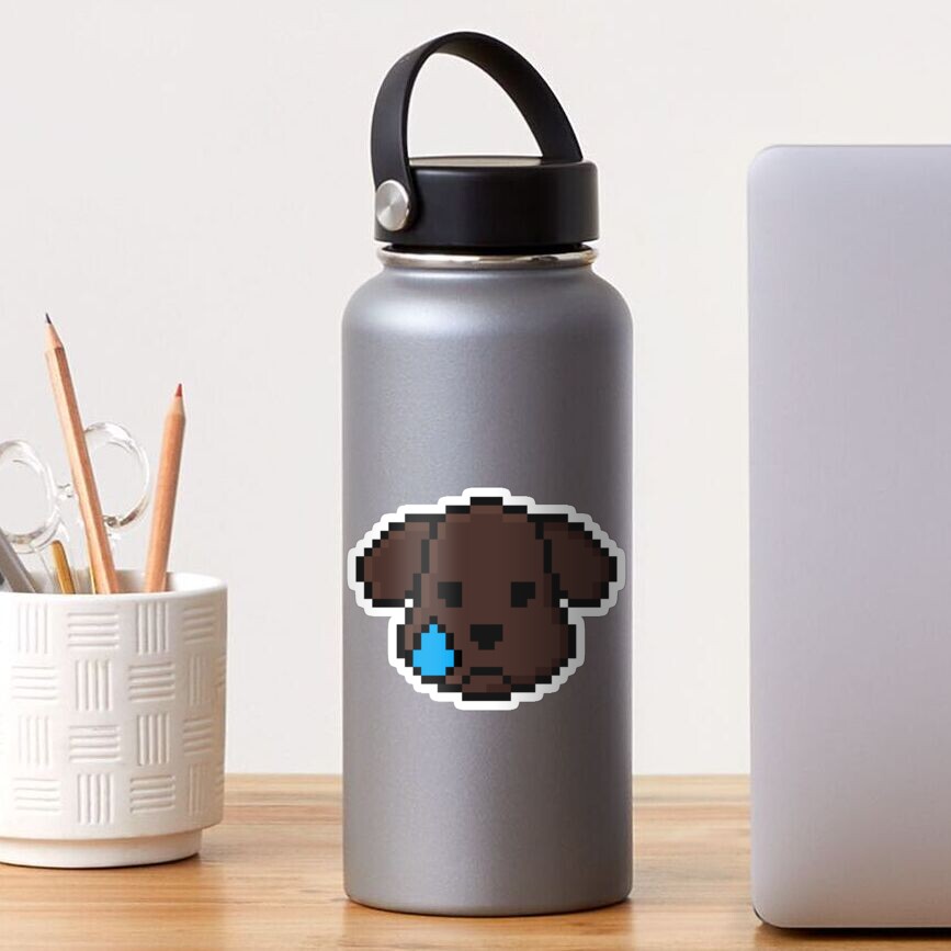 "Sad Doggie Emoji (Pixel Art)" Sticker for Sale by SeanyGames | Redbubble