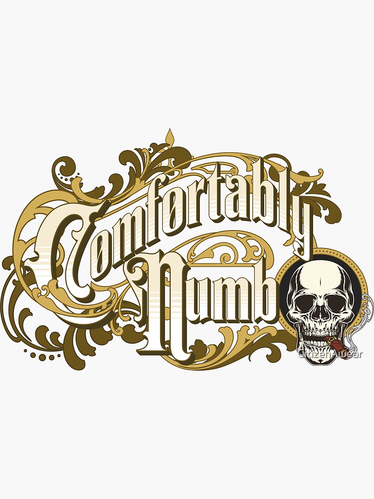 "Vintage Comfortably Numb " Sticker for Sale by CitizenAwear | Redbubble