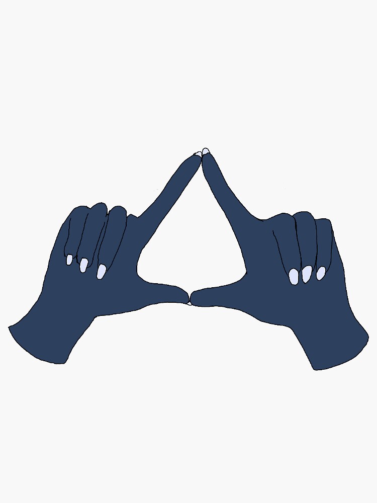 "Delta hand sign blue" Sticker by emmakj | Redbubble