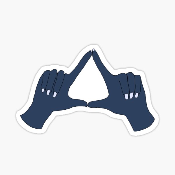 "Delta hand sign blue" Sticker by emmakj | Redbubble