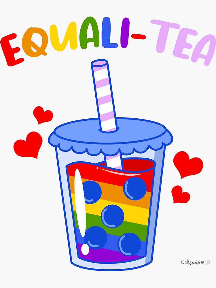 Aesthetic Kawaii Lgbtq Equali Tea Bubble Tea Pride Month Sticker By