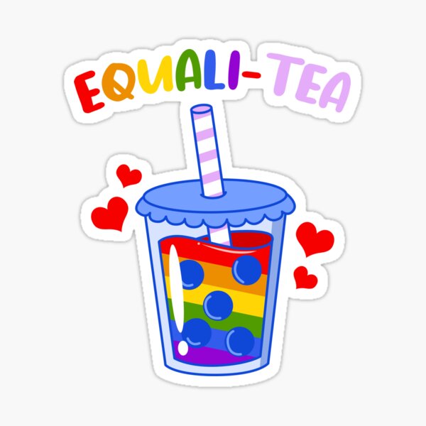 "Aesthetic Kawaii LGBTQ Equali-Tea Bubble Tea Pride Month" Sticker by ...