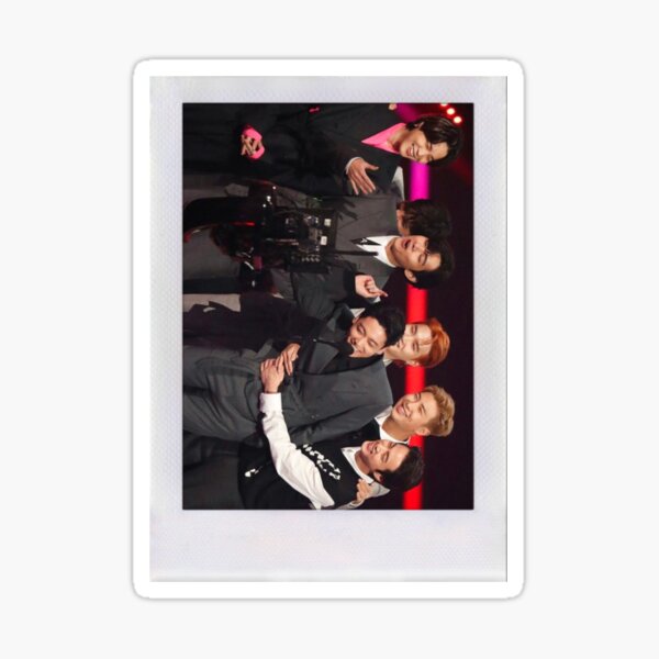 "Happy BTS AMAS 2021 polaroid (version b) " Sticker by Bananoncia ...