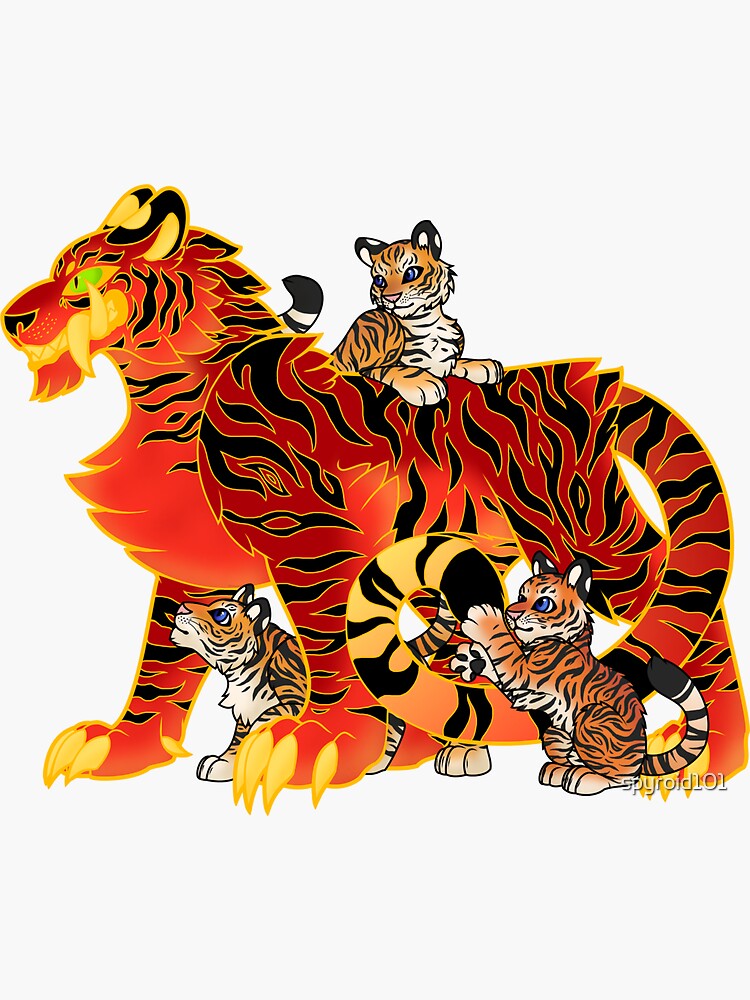 "The Tiger Guardian" Sticker by spyroid101 | Redbubble