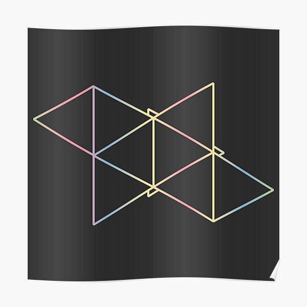 "D8 Dice Net - Rainbow Outline" Poster for Sale by mango20red | Redbubble