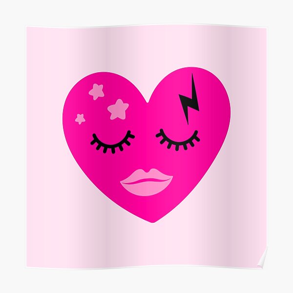 "Preppy Pink heart " Poster for Sale by Suusck | Redbubble