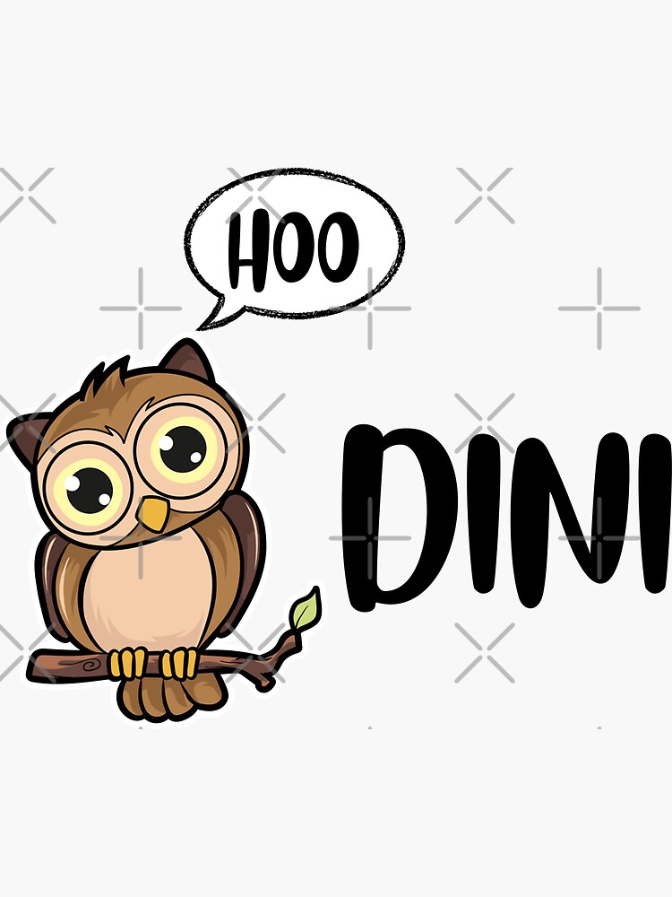 "Houdini pun (hoodini) owl design " Sticker for Sale by Mahavirburad1 ...