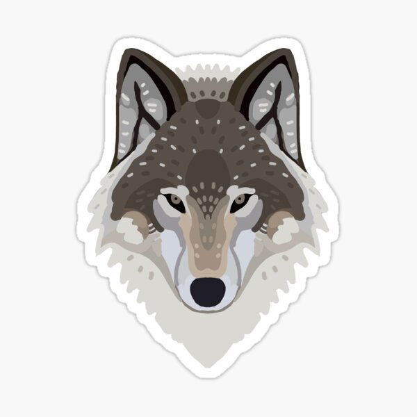 "Wolf head" Sticker for Sale by IJsvogel | Redbubble