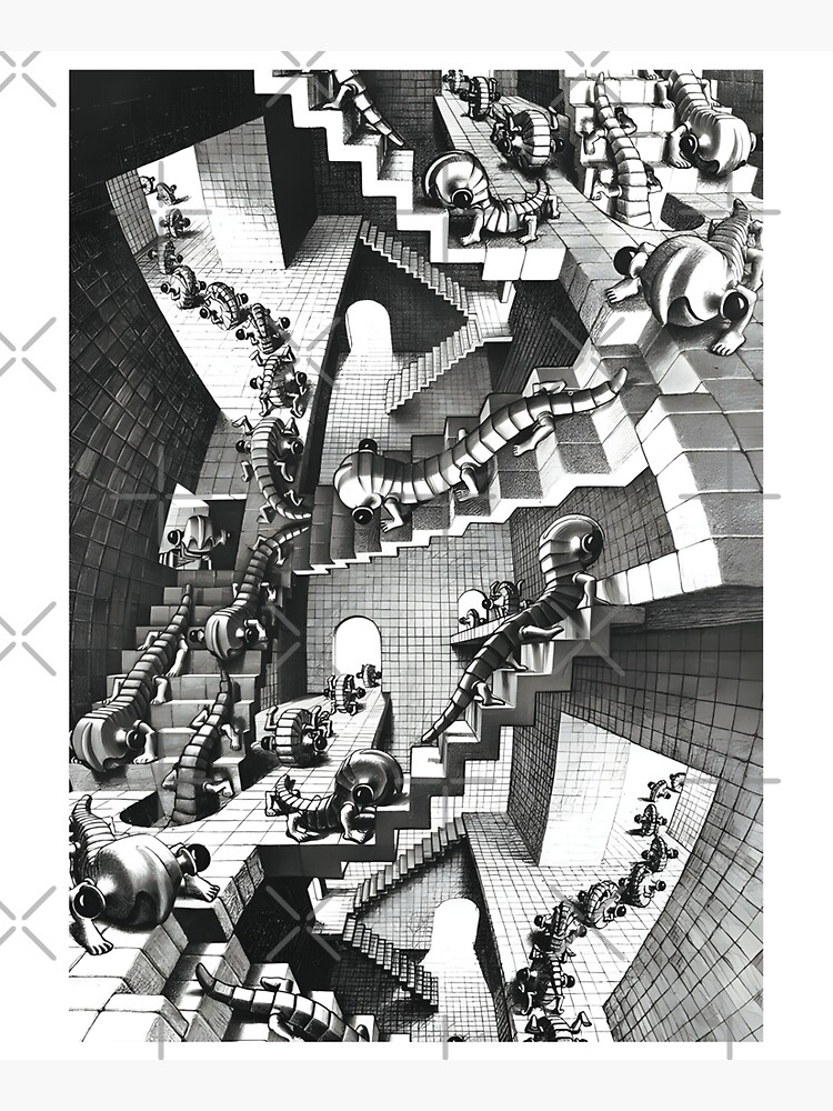"M.C. Escher Stairs | Lizards Going Up Stairs MC Escher" Tote Bag for ...
