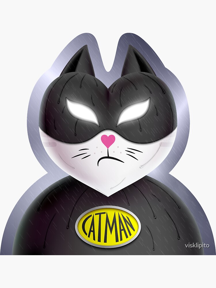 "The Catman!" Sticker for Sale by visklipito | Redbubble