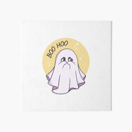 "Cute Ghost “BOO HOO” Original print| Funny | Spumoni Art" Art Board ...