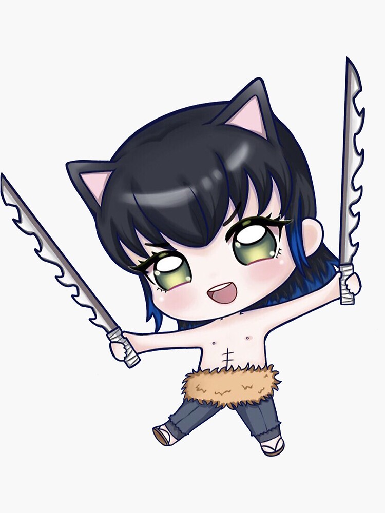 "Inosuke Chibi" Sticker by paoale-3 | Redbubble