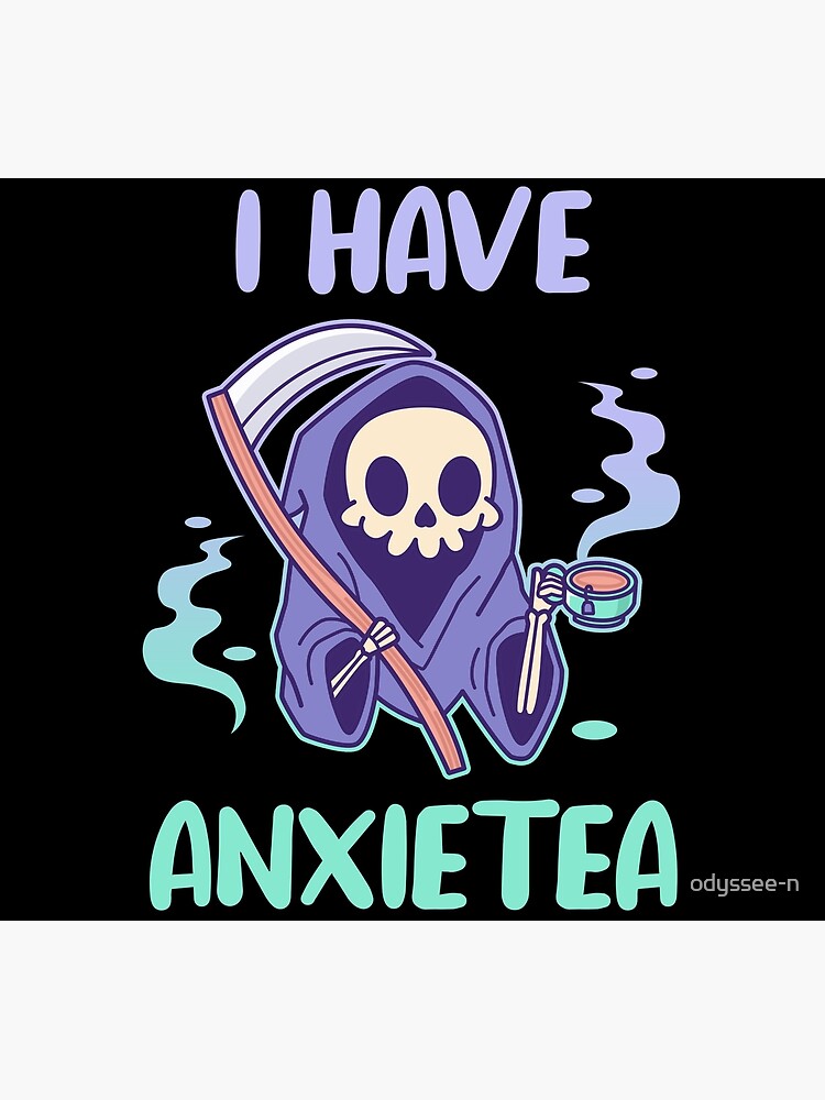 "I Have Anxietea - Funny Pastel Goth Kawaii Grim Reaper Skull" Art ...
