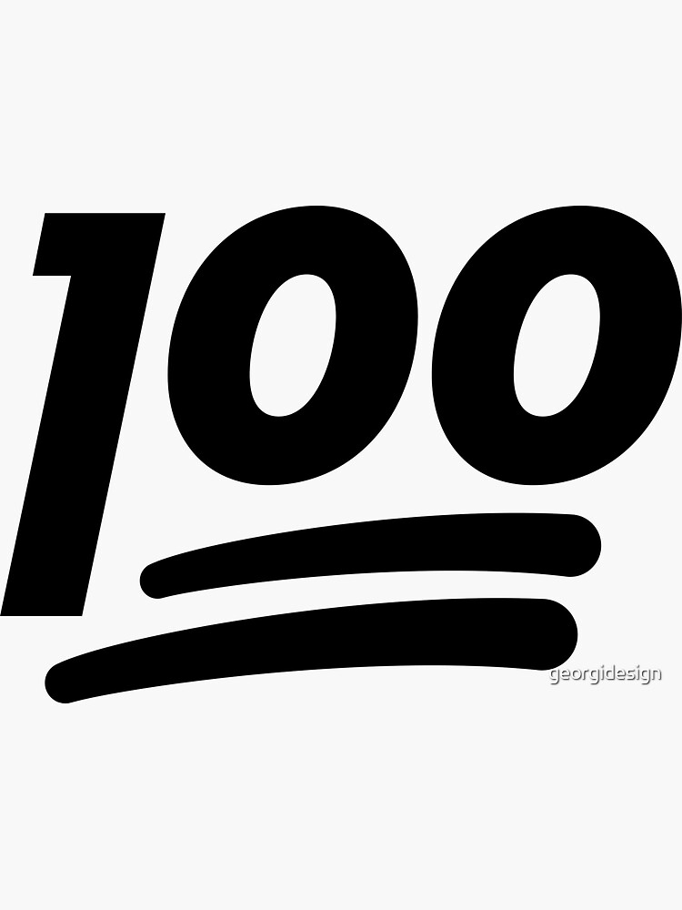 "100 Points Emoji Lovers" Sticker for Sale by georgidesign | Redbubble