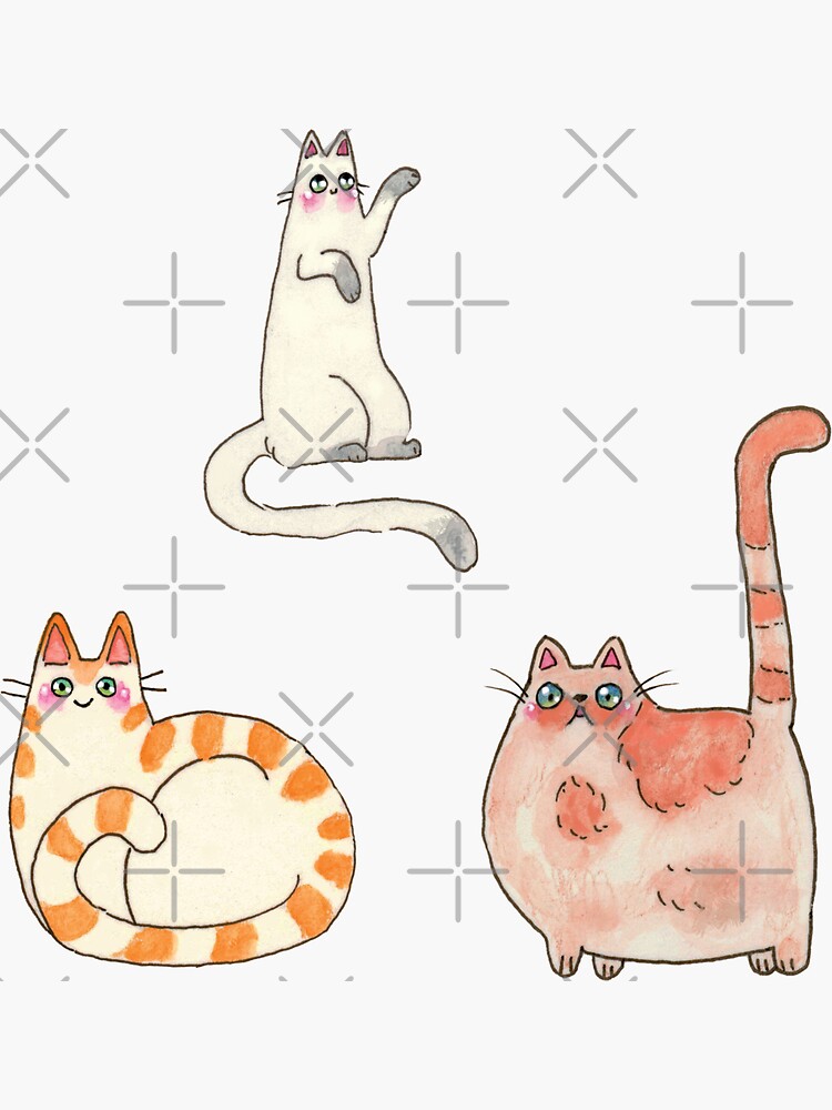 "Cat Trio " Sticker by ShotsyCreates | Redbubble