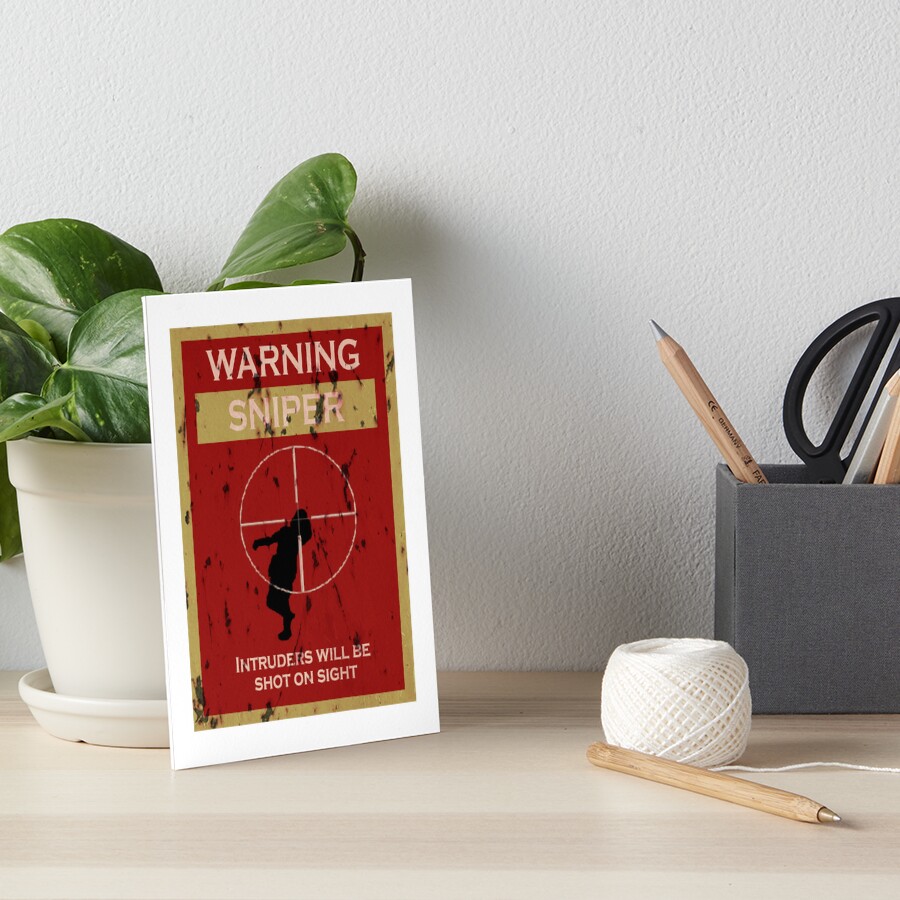"Warning Sniper! " Art Board Print by Konflikt47 | Redbubble
