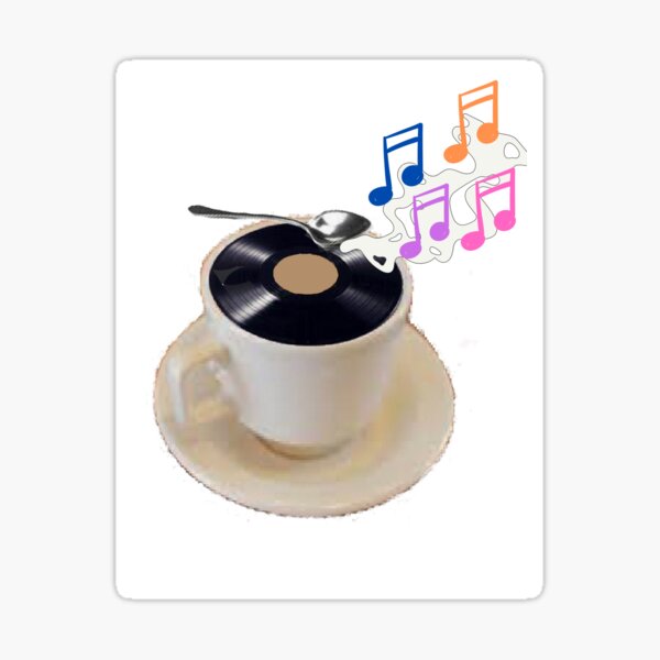 "coffee music vinyl record" Sticker by bob-design1 | Redbubble
