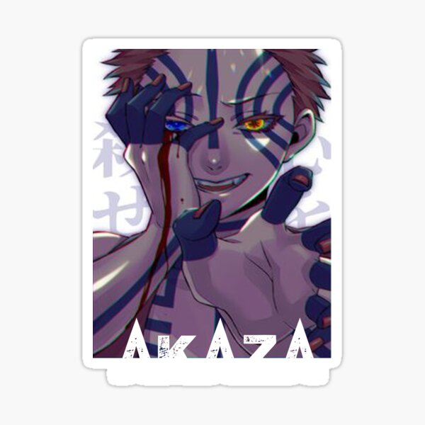 "AKAZA -DEMON SLAYER" Sticker by minafayez | Redbubble