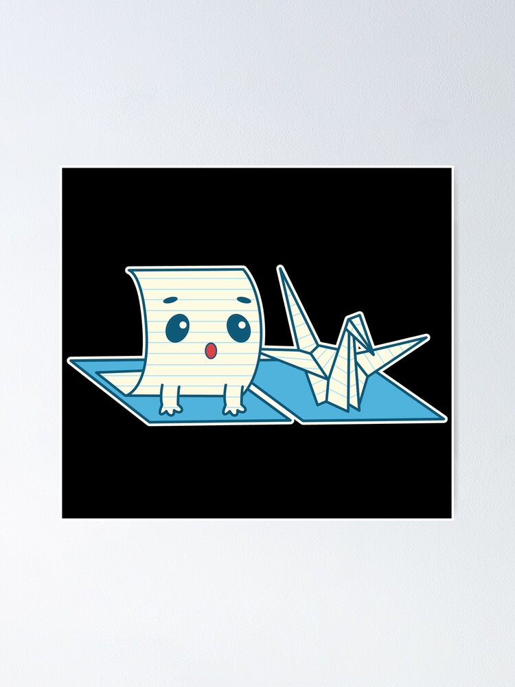"Kawaii Paper Sheets make Yoga Origami" Poster for Sale by odyssee-n ...