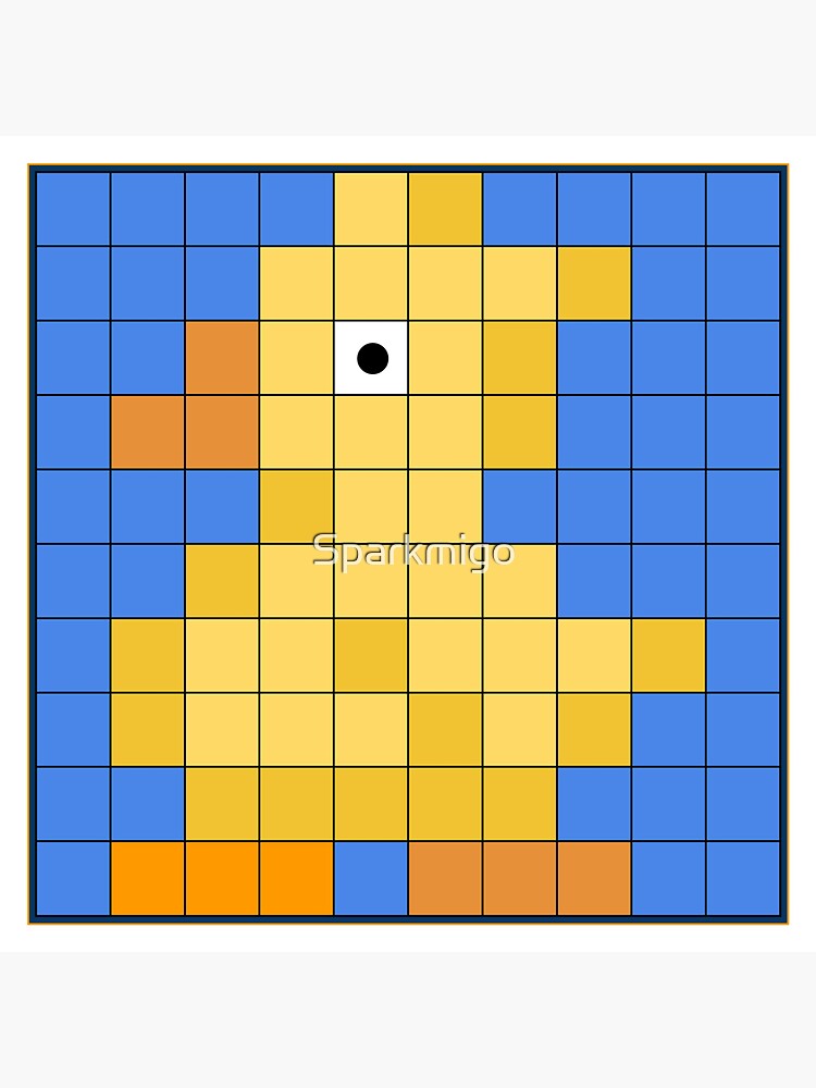 "Pixel Duck: The Lucky Ducky Grid Art Little Quackers" Sticker by Sparkmigo | Redbubble