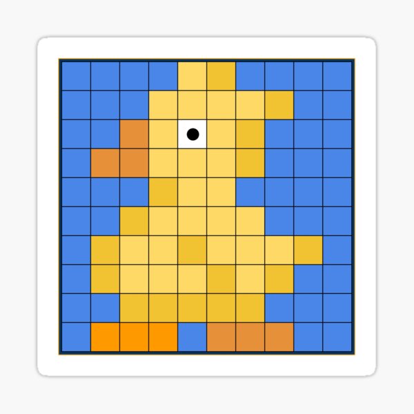 "Pixel Duck: The Lucky Ducky Grid Art Little Quackers" Sticker by ...