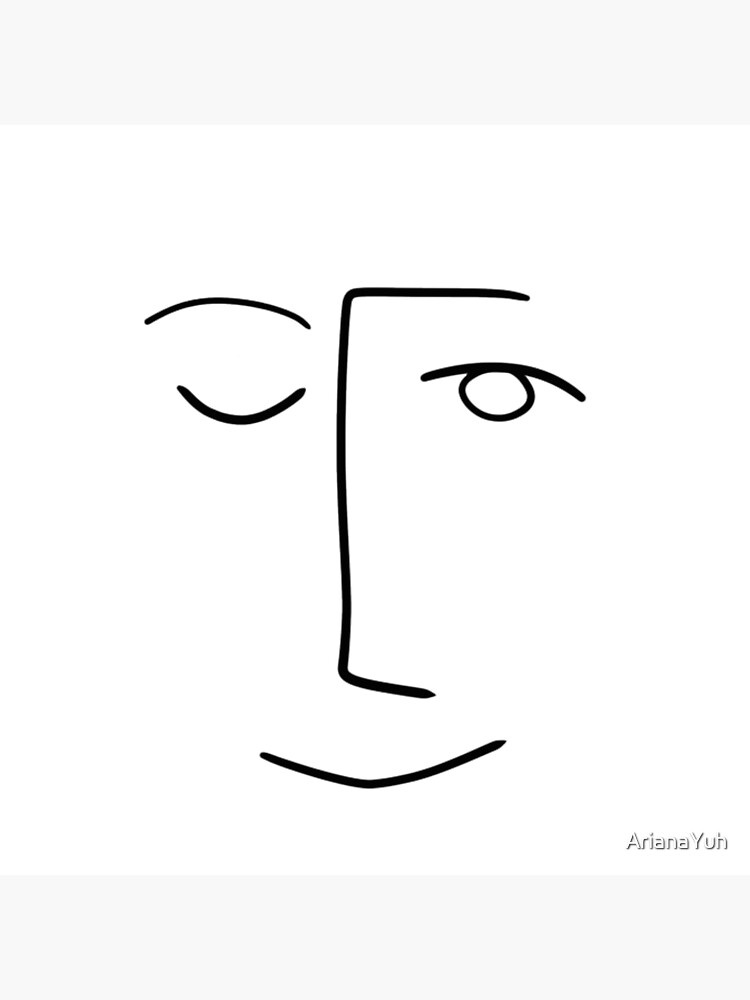 "Monoline face" Sticker by ArianaYuh | Redbubble