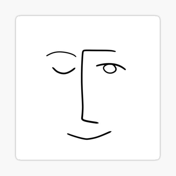 "Monoline face" Sticker by ArianaYuh | Redbubble