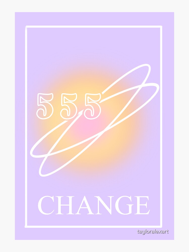 "555 angel number poster sticker" Sticker by tayloralexart | Redbubble