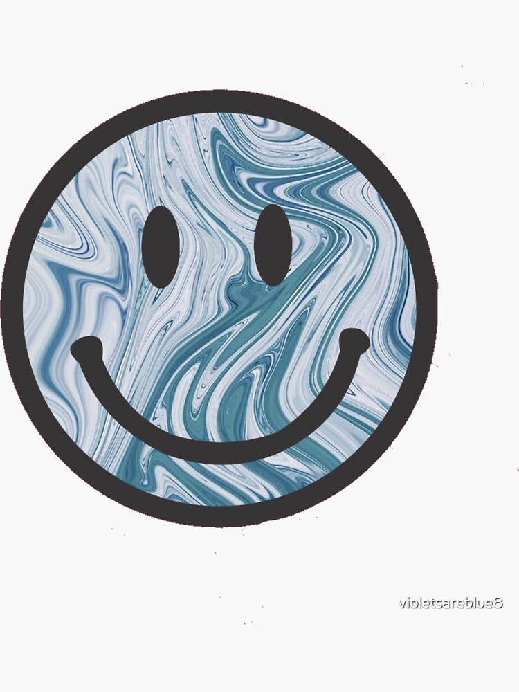 "blue marble smiley face" Sticker by violetsareblue8 | Redbubble