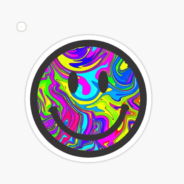 "bright colored smiley face" Sticker by violetsareblue8 | Redbubble