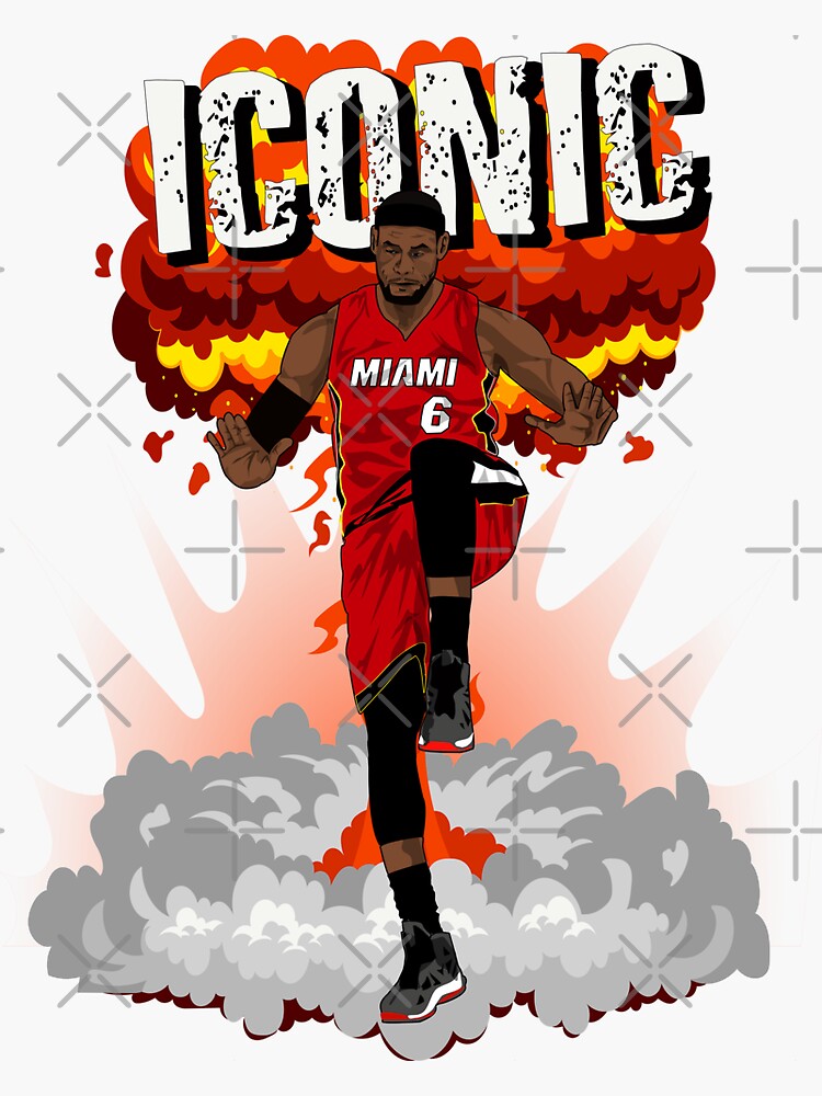 "LeBron James - ICONIC" Sticker for Sale by AYA-Design | Redbubble