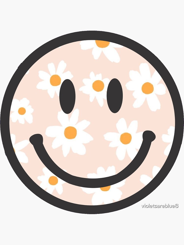 "flowers smiley face" Sticker by violetsareblue8 | Redbubble